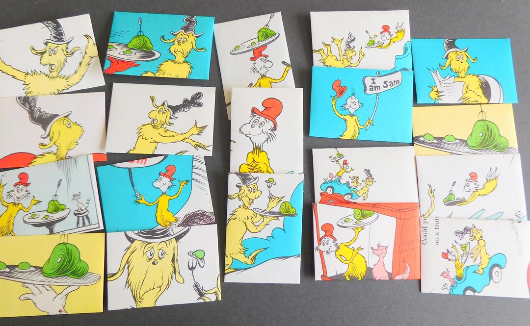 Green Eggs and Ham Envelopes, Dr. Suess Party, Upcycled Envelopes ...