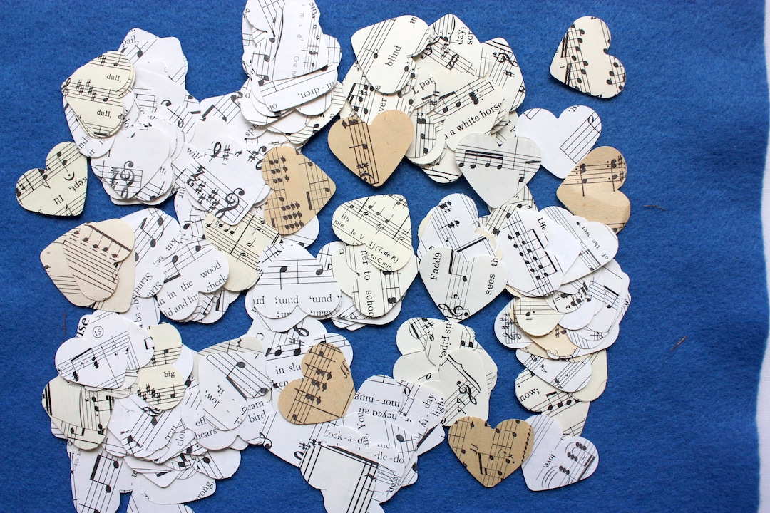 Music Hearts, Set of 500 Music Scatters, Music Theme, Wedding Decor ...