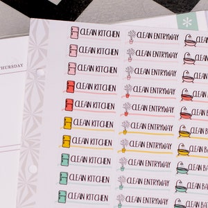 Cleaning Stickers by the Room Kitchens and Bathrooms Kitchen | Etsy