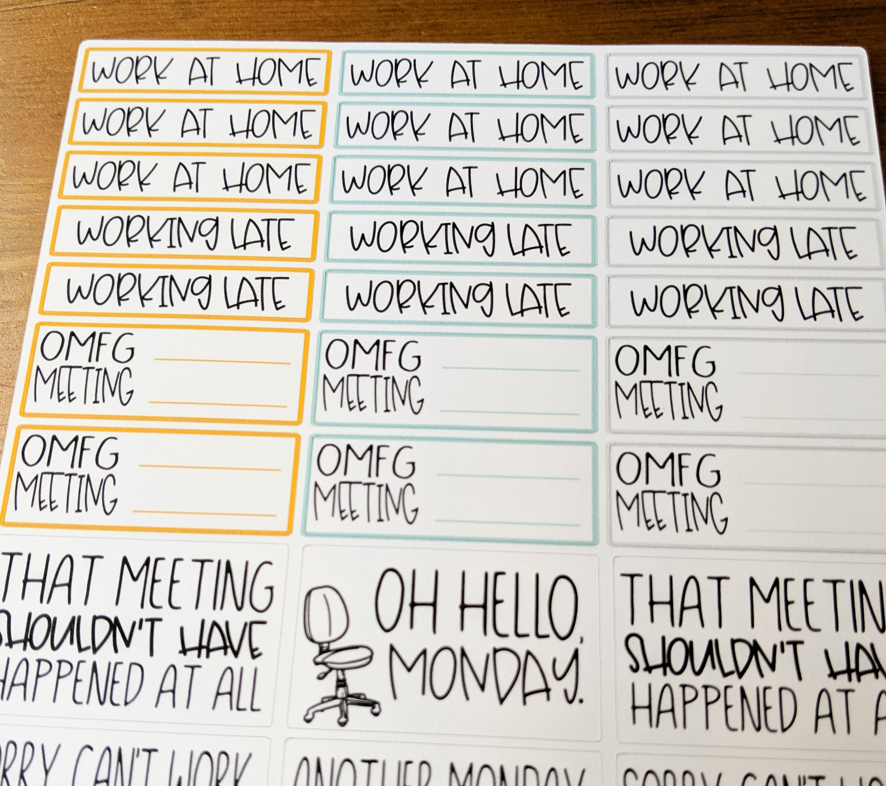 Work Day Planner Stickers Office Life Stickers Work | Etsy