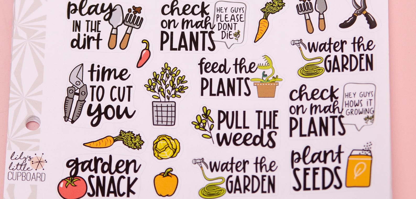 Gardening Sampler Planner Stickers | Garden Chores Script Stickers ...