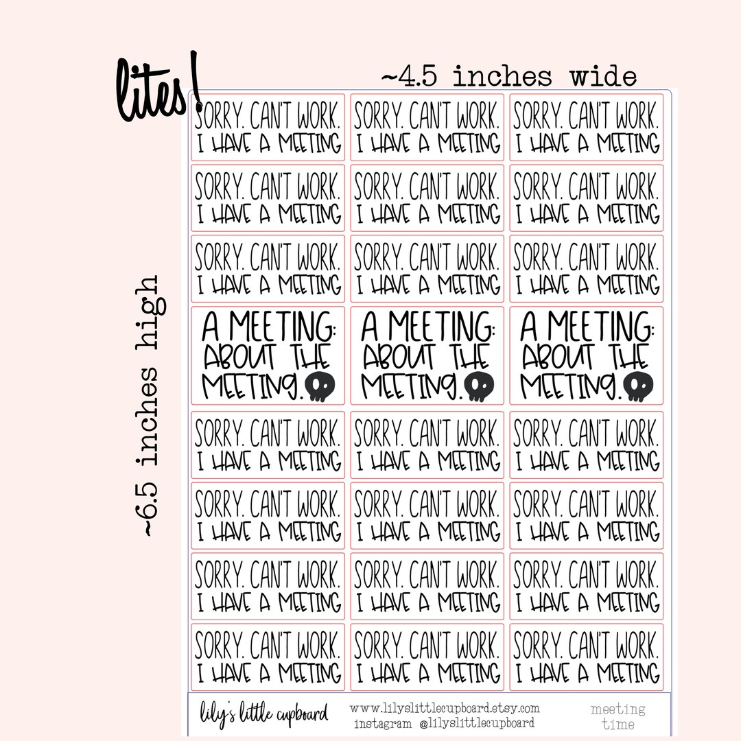Work Meeting Planner Stickers | Office Life Stickers | Work Stickers ...