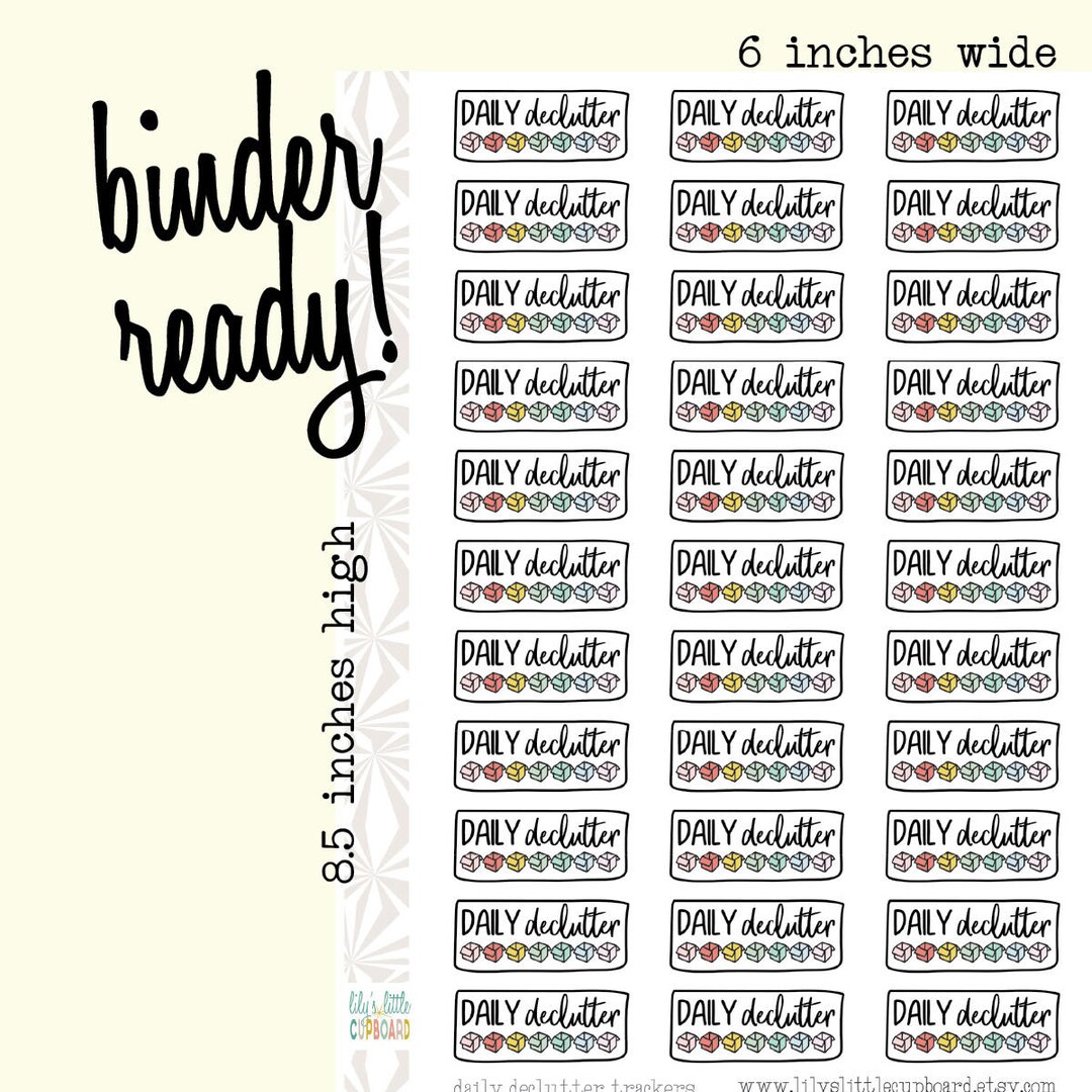 Daily Declutter Planner Stickers Daily Habit Stickers - Etsy