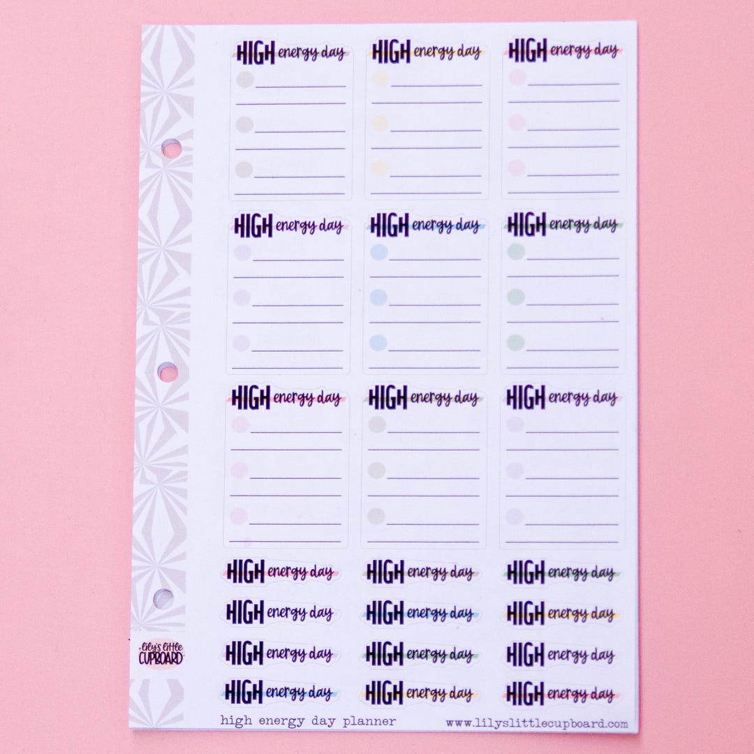 High Energy Planner Stickers | Energy Management Planner Stickers ...