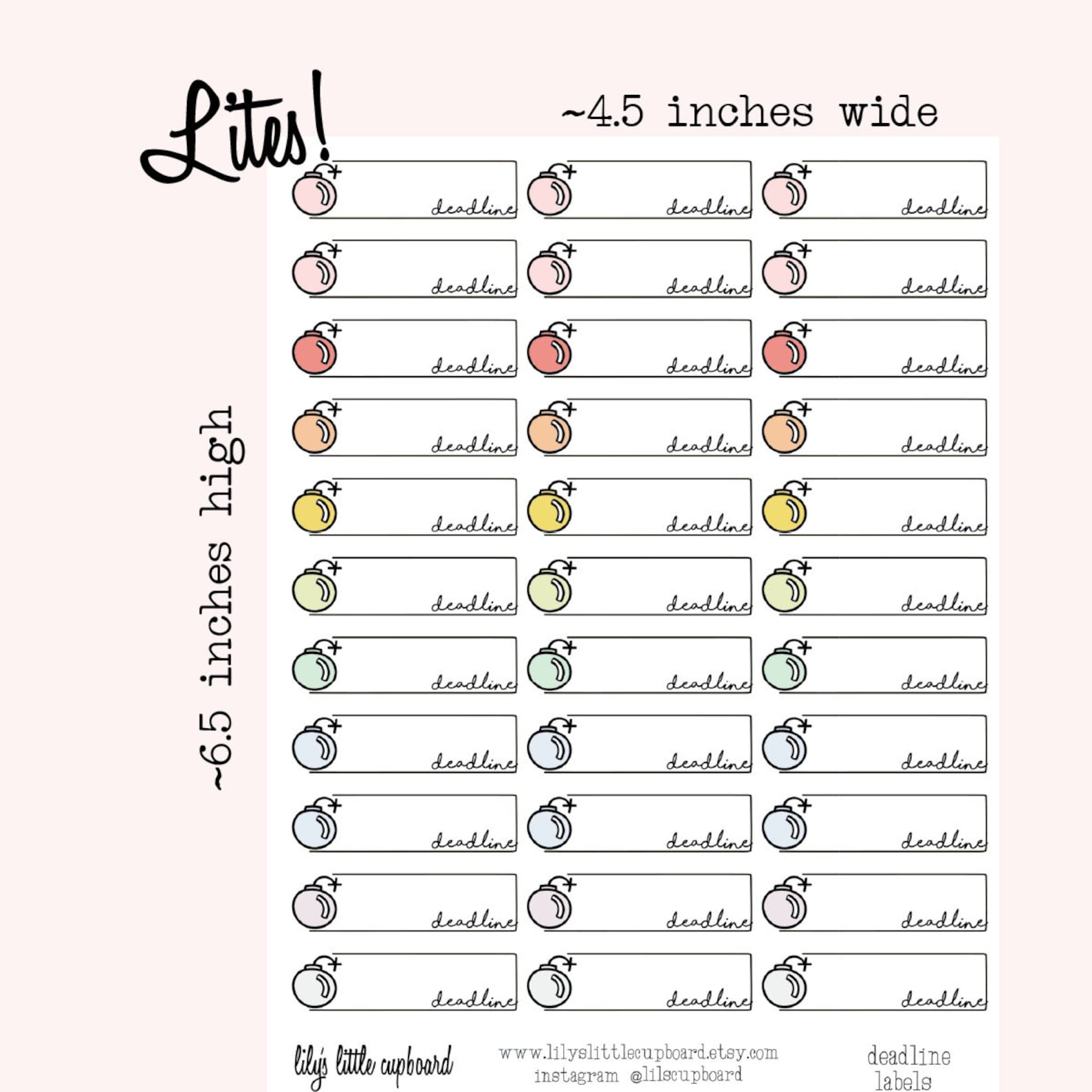 Deadline Planner Stickers Work Planner Stickers Lily's - Etsy