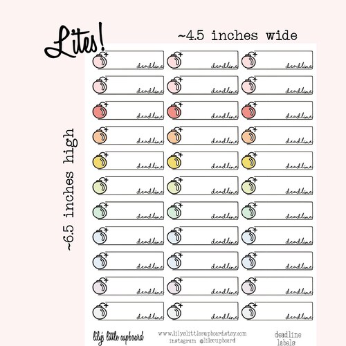 Deadline Planner Stickers Work Planner Stickers Lily's - Etsy