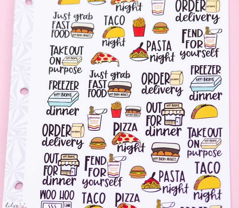 Dinner Strategy Planner Stickers | Meal Planning Script Stickers | Out ...