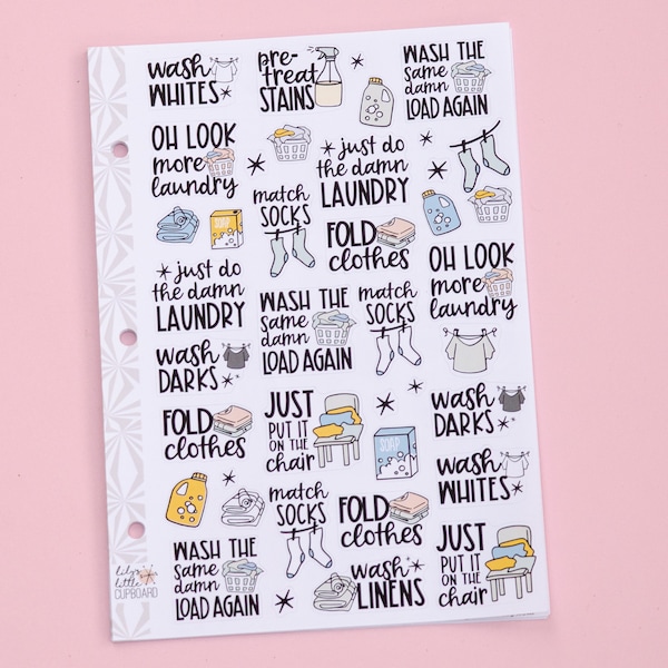 Laundry Stickers - Etsy