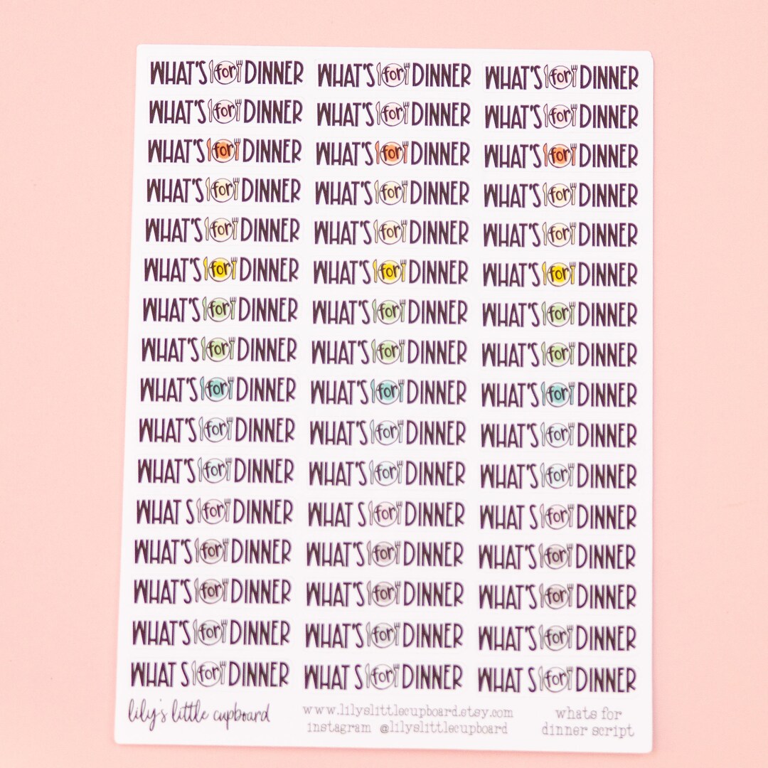 What's for Dinner Planner Stickers | Meal Planning Stickers | Home ...
