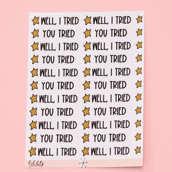 Gold Star Award Stickers in I Tried You Tried Adulting | Etsy