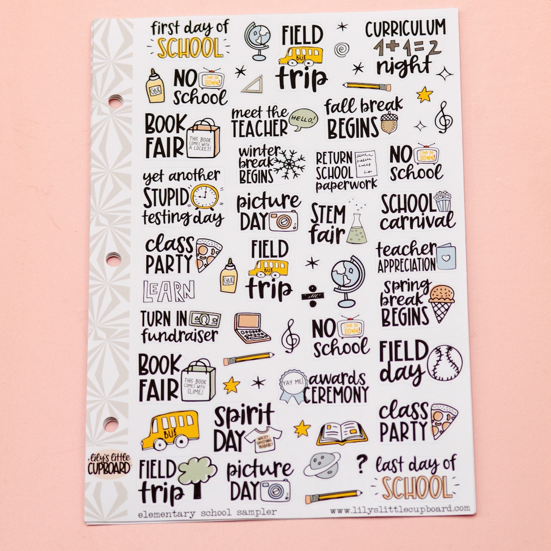 Elementary School Back to School Planner Stickers | School Planning ...