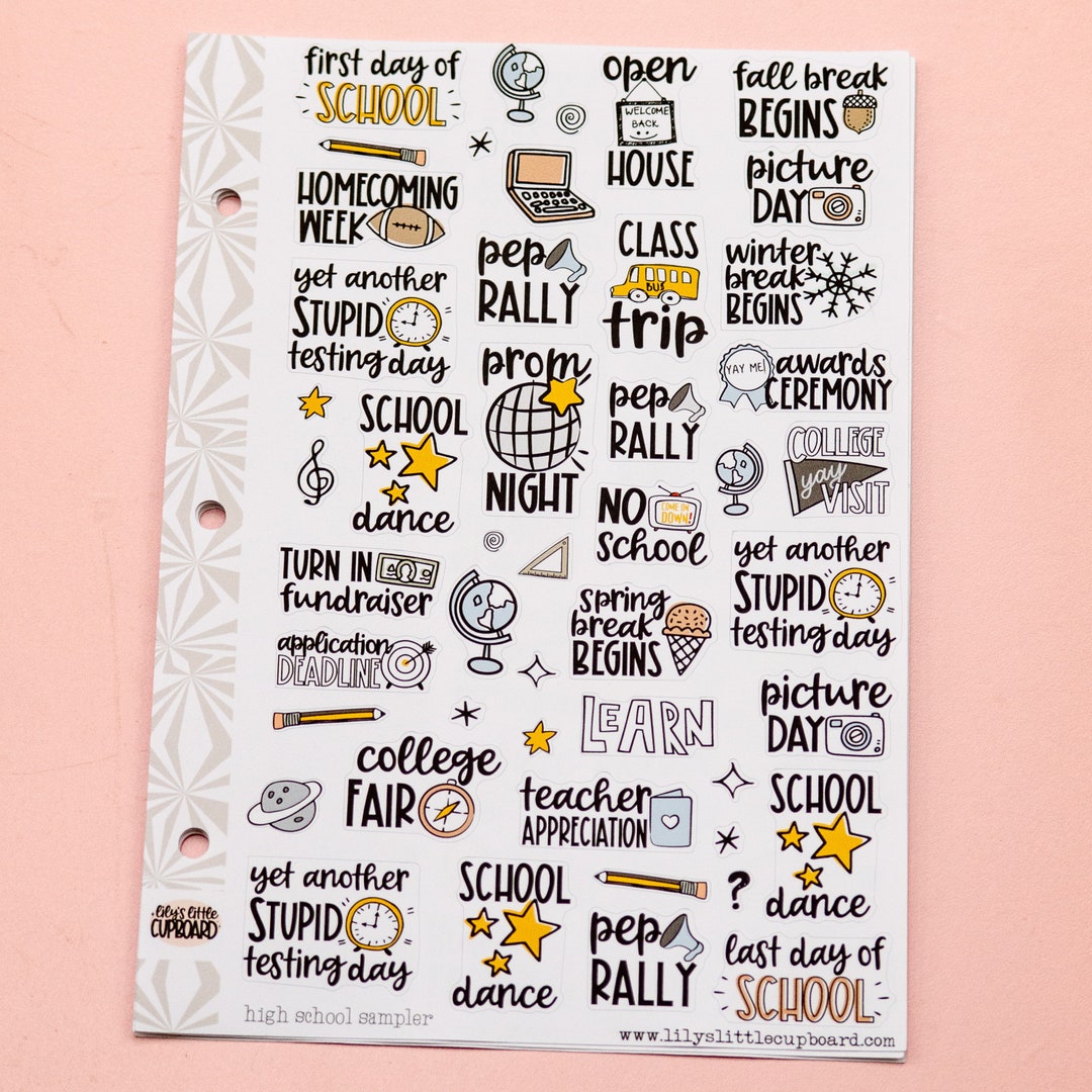 High School Back to School Planner Stickers | School Planning Script ...