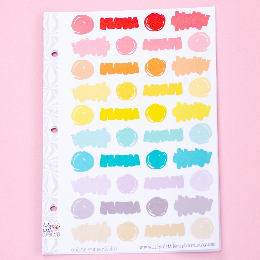 Splots and Scribbles Planner Stickers | Journaling Stickers | Deco ...