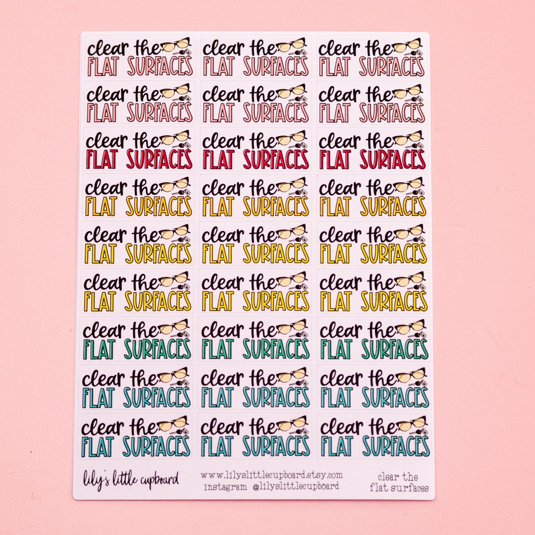 Clear the Flat Surfaces Planner Stickers | Decluttering Planner ...