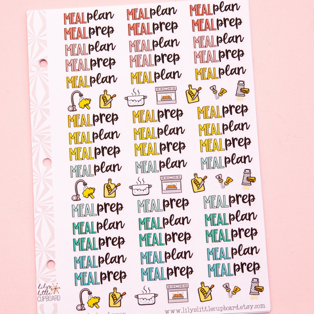 Meal Plan and Prep Planner Stickers | Meal Planning Script Stickers ...