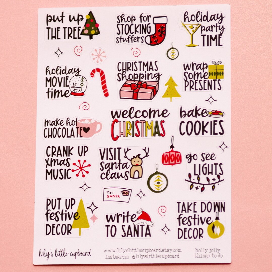Christmas to Do List Planner Stickers | Winter Bucket List Stickers ...