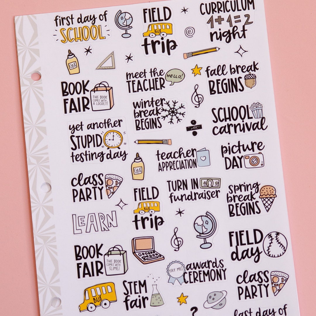 Elementary School Back to School Planner Stickers School Planning ...