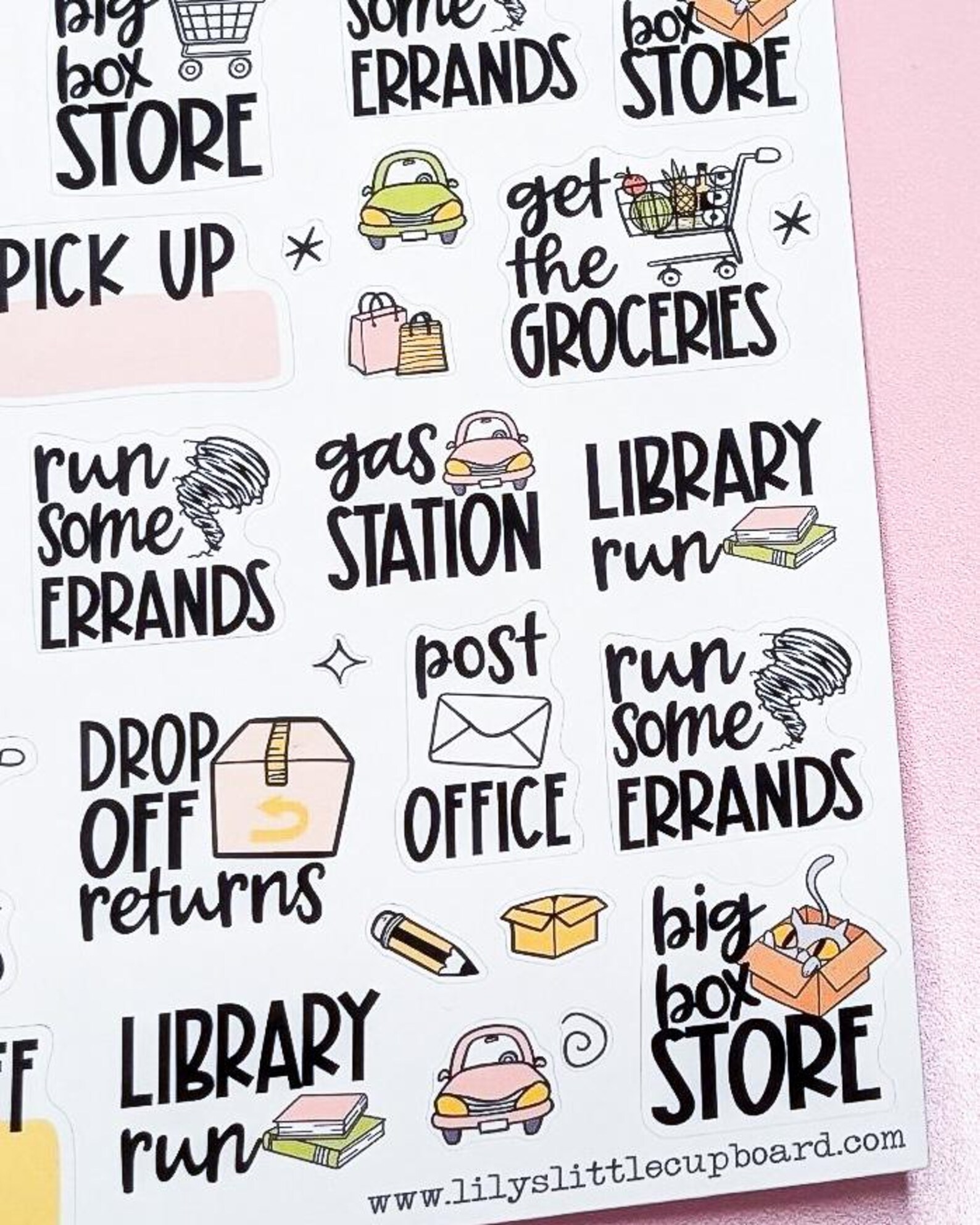 Errands Sampler Planner Stickers | Chores and Housework Task Script ...