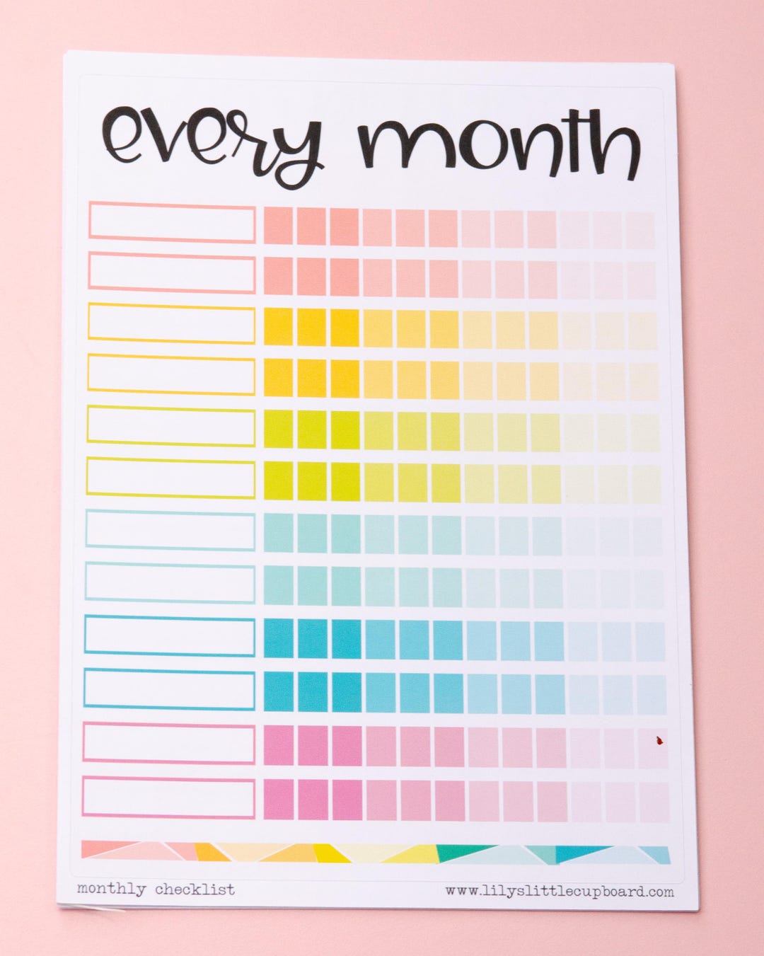 Every Month Checklist Full Page Sticker | A5 Full Page Sticker ...