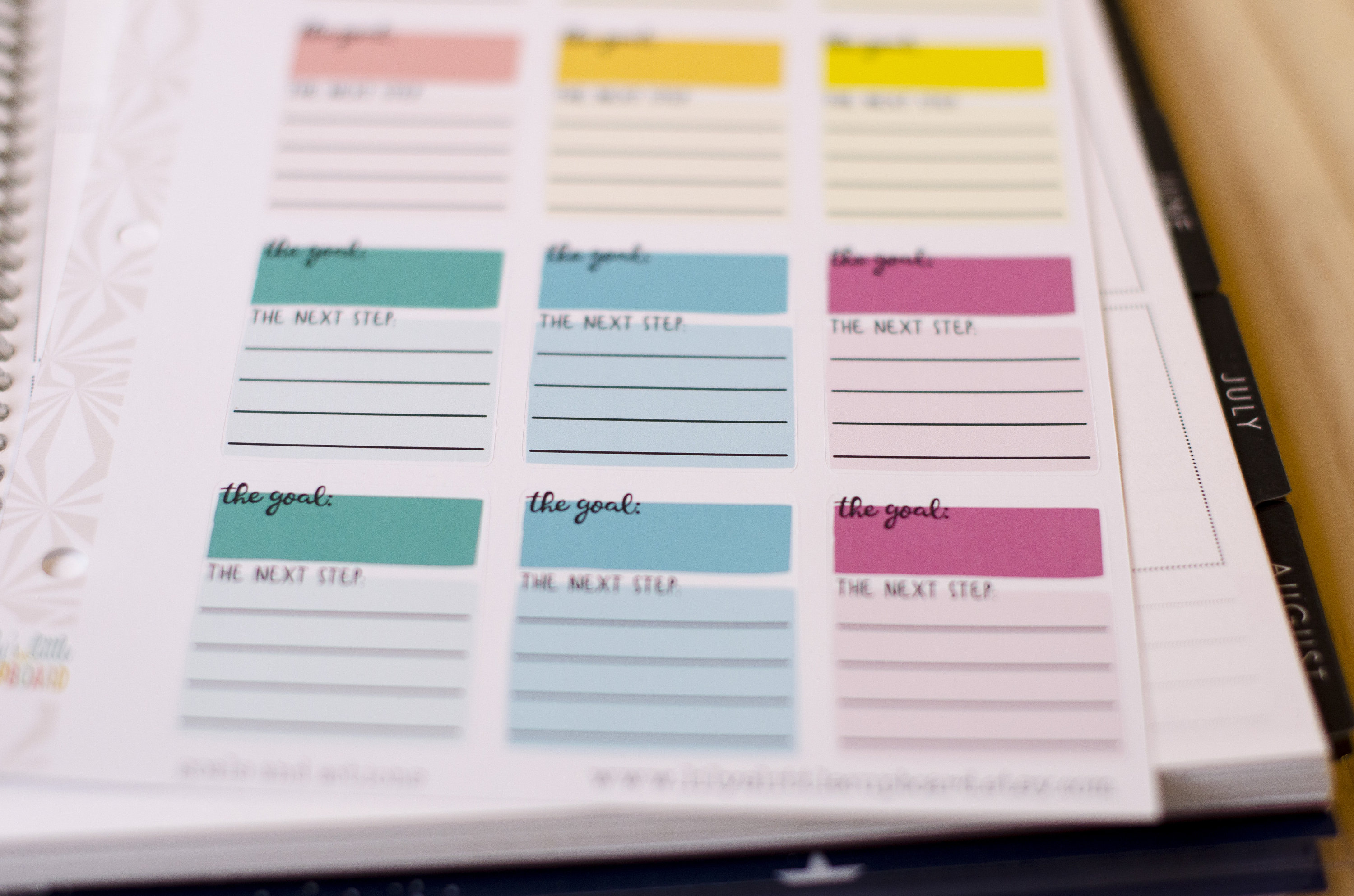 Goal Setting Planner Stickers in Colorful Goal Setting | Etsy
