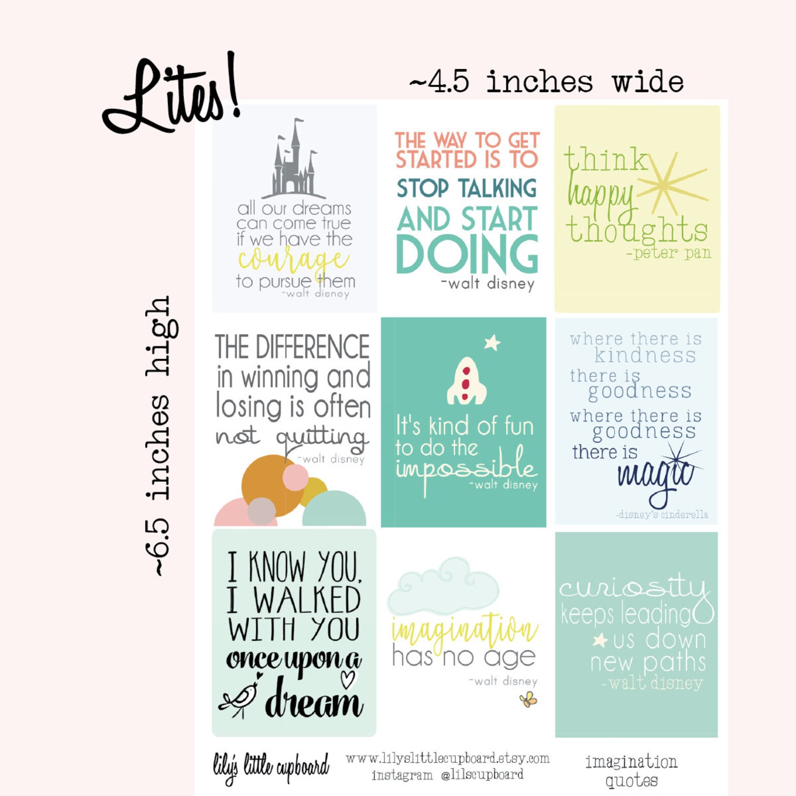 Imagine Quote Box Stickers Inspirational Stickers full Box | Etsy