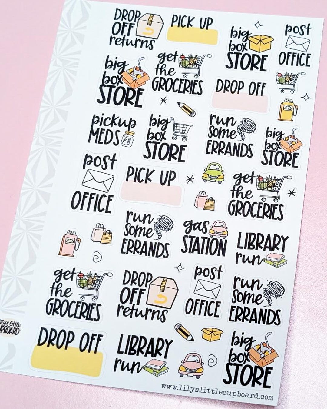 Errands Sampler Planner Stickers | Chores and Housework Task Script ...