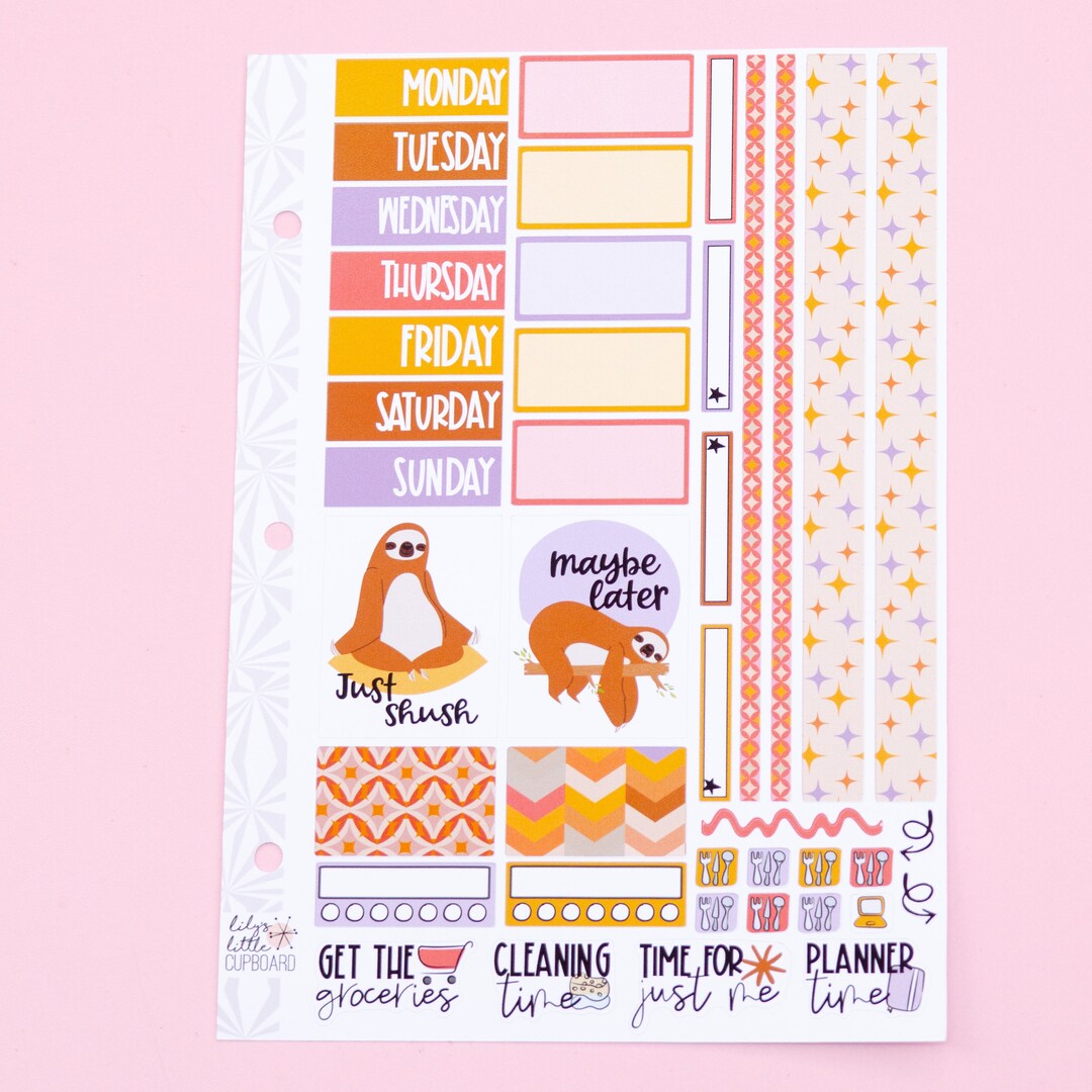 Mini Weekly Kit in Slow Down Sloth | Weekly Planner Sticker Kit | One ...