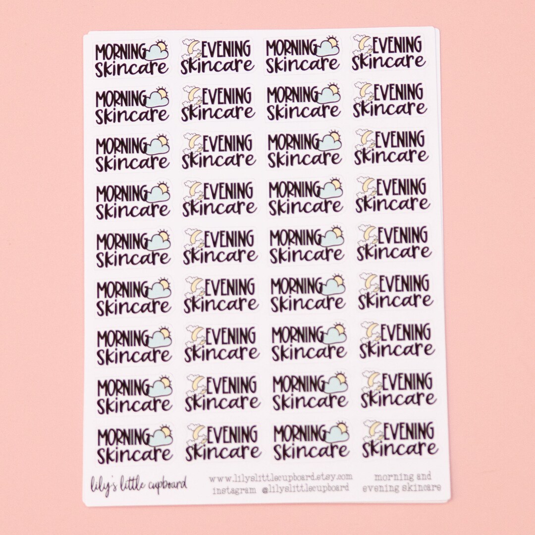 Skincare Planner Stickers | Morning Skincare Stickers | Evening ...