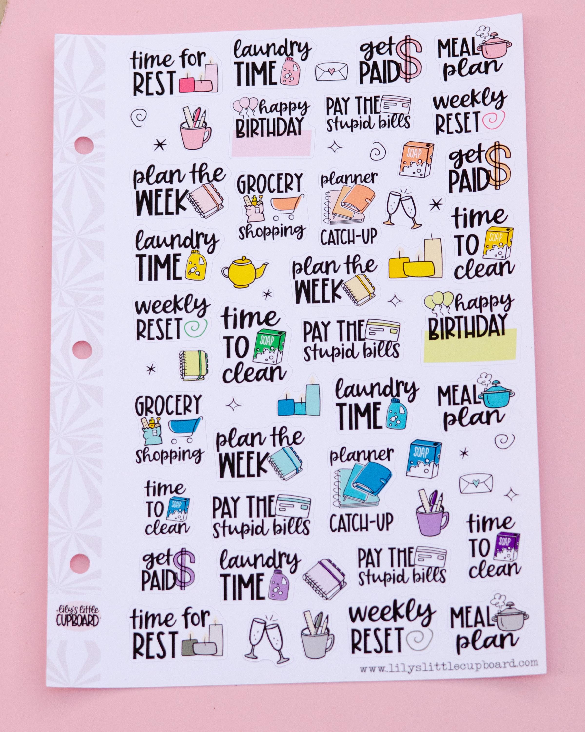 Rainbow Planner Stickers | Tasks & Essentials Sampler - Etsy