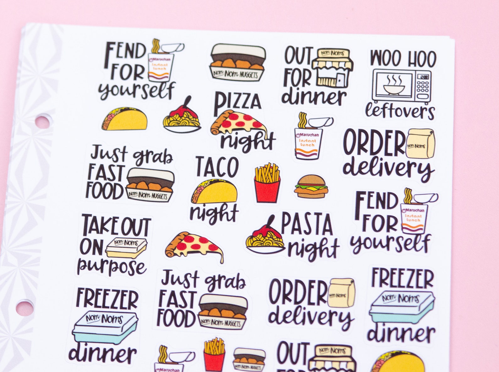 Dinner Strategy Planner Stickers | Meal Planning Script Stickers | Out ...