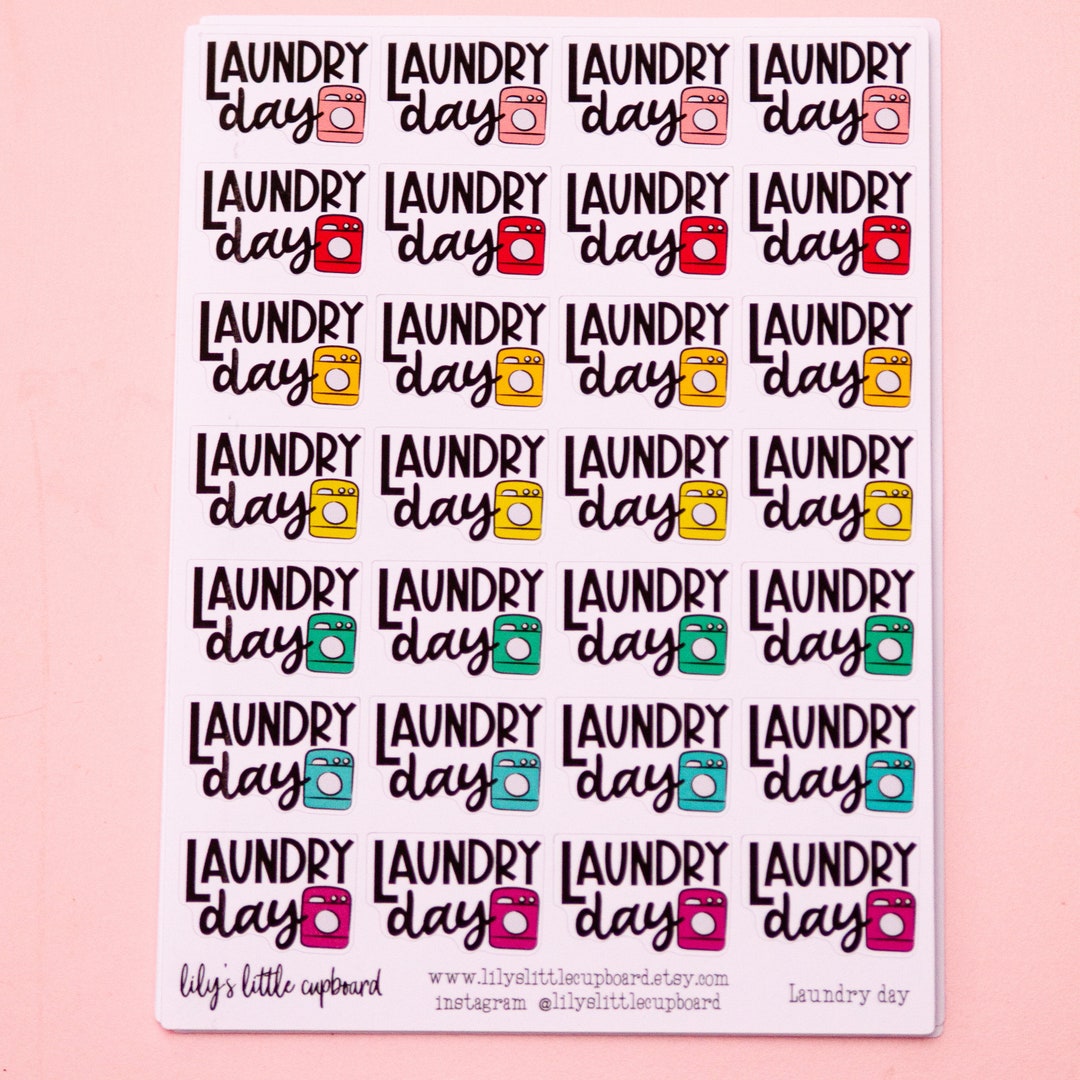 Laundry Day Planner Stickers | Laundry Planner Stickers | Organizing ...