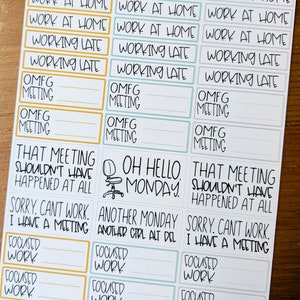 Work Day Planner Stickers | Office Life Stickers | Work Stickers | Work ...