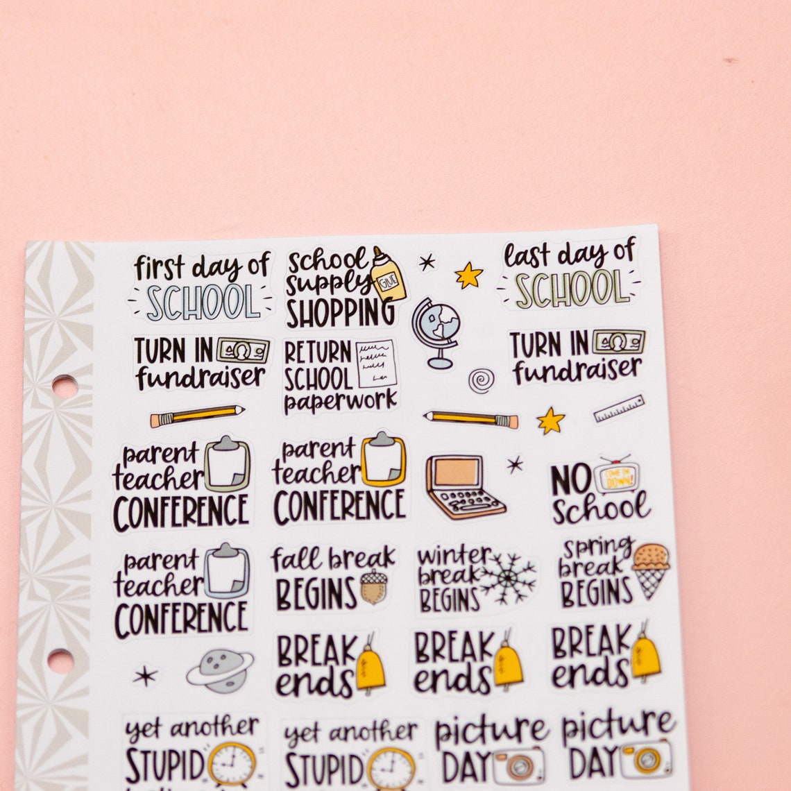 Any Grade Back to School Planner Stickers | School Planning Script ...