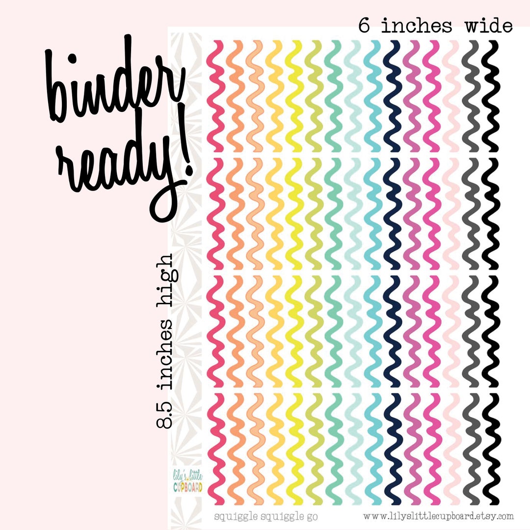Squiggle Planner Stickers | Divider Stickers | Time Block Stickers - Etsy
