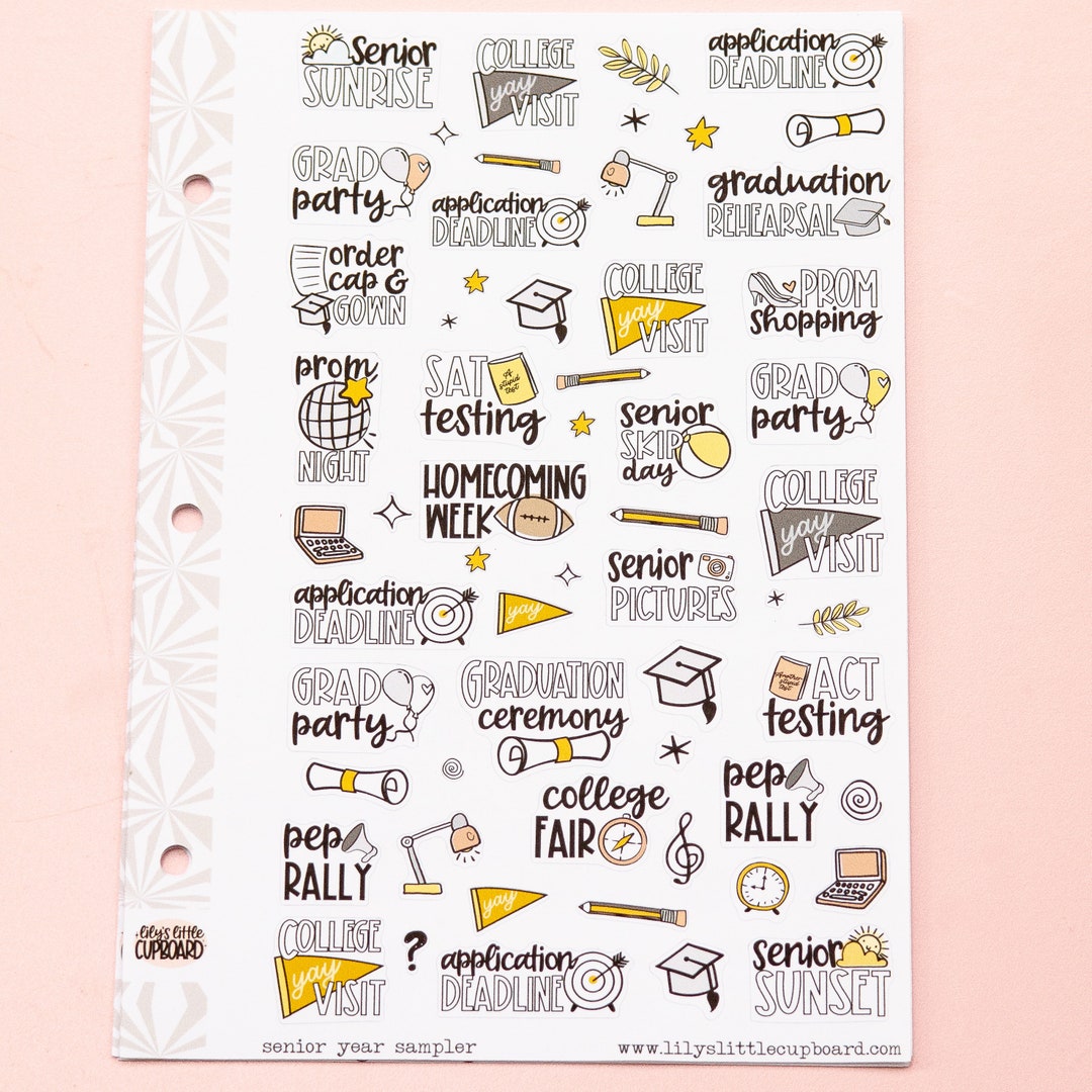 Senior Year Back to School Planner Stickers | School Planning Script ...