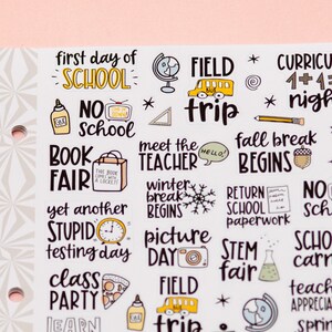 Elementary School Back to School Planner Stickers | School Planning ...