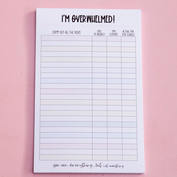 Overwhelmed to Do List Prioritized to Do List Task List to - Etsy