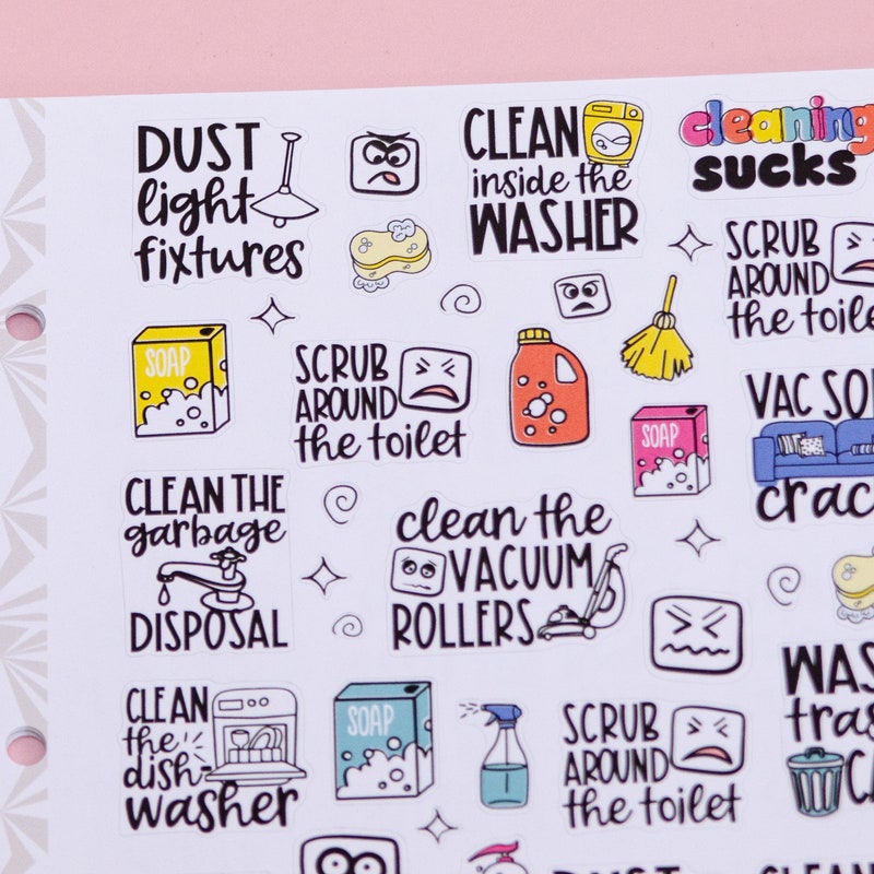 Cleaning Planner Stickers - Etsy