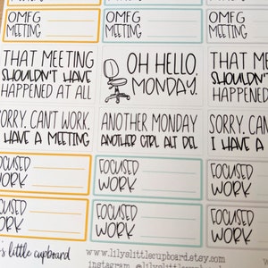 Work Day Planner Stickers | Office Life Stickers | Work Stickers | Work ...