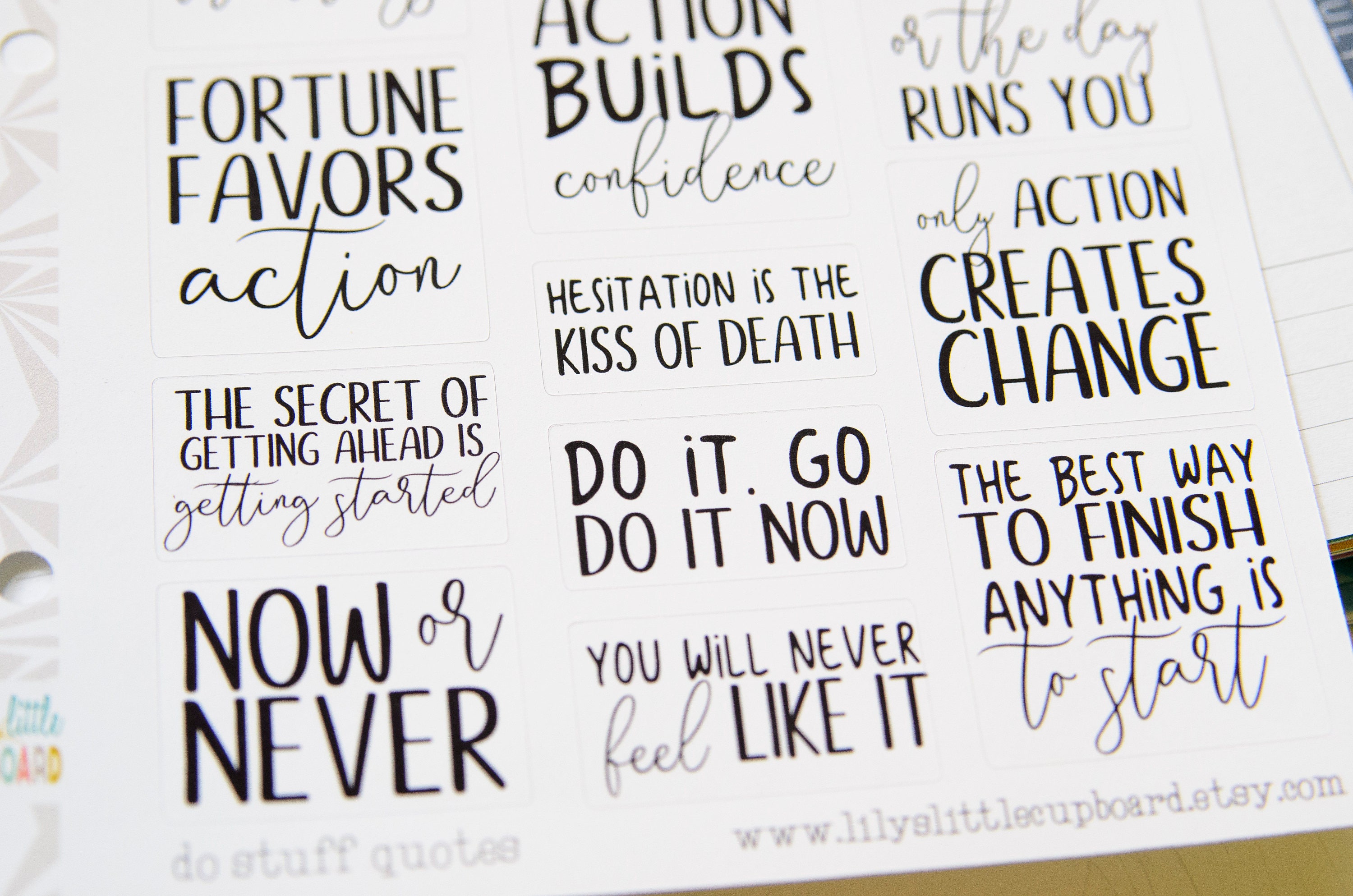 Motivation Quotes Planner Stickers | Get Stuff Done Stickers ...