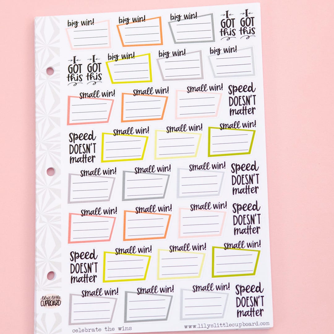 Celebrate the Wins Goal Planning Stickers | Goal Setting Task Script ...
