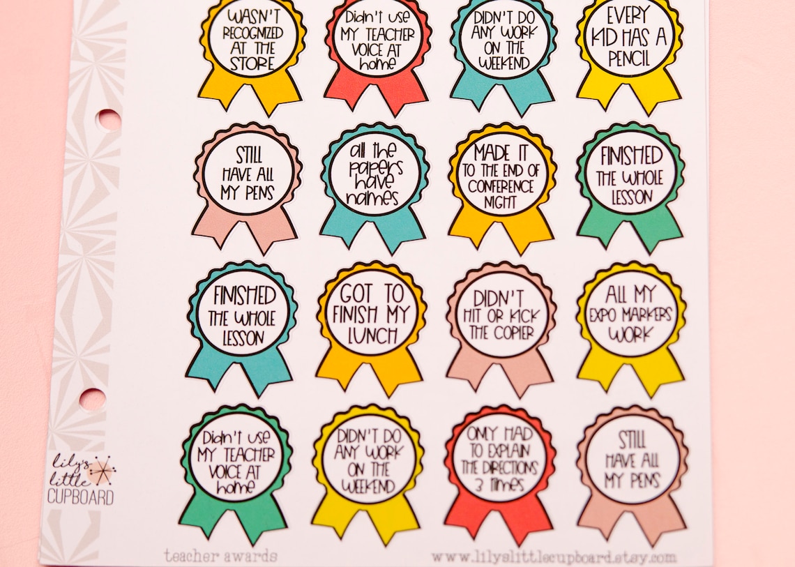 Teacher Award Stickers Stickers for Educators Snarky - Etsy
