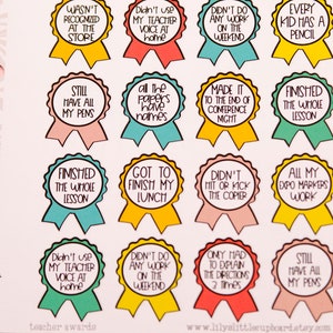 Teacher Award Stickers | Stickers for Educators | Snarky School Planner ...