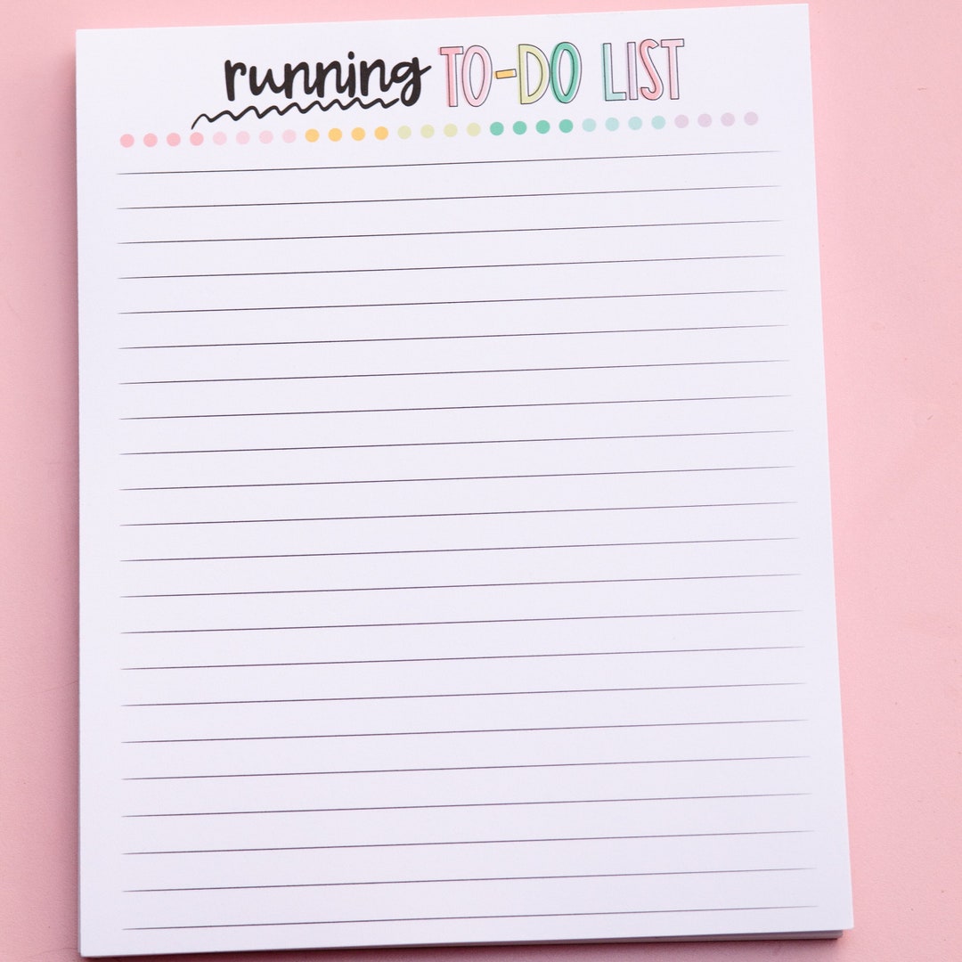 Running to Do List Notepad Brain Dump Desk Pad Cute to Do List Notepad ...