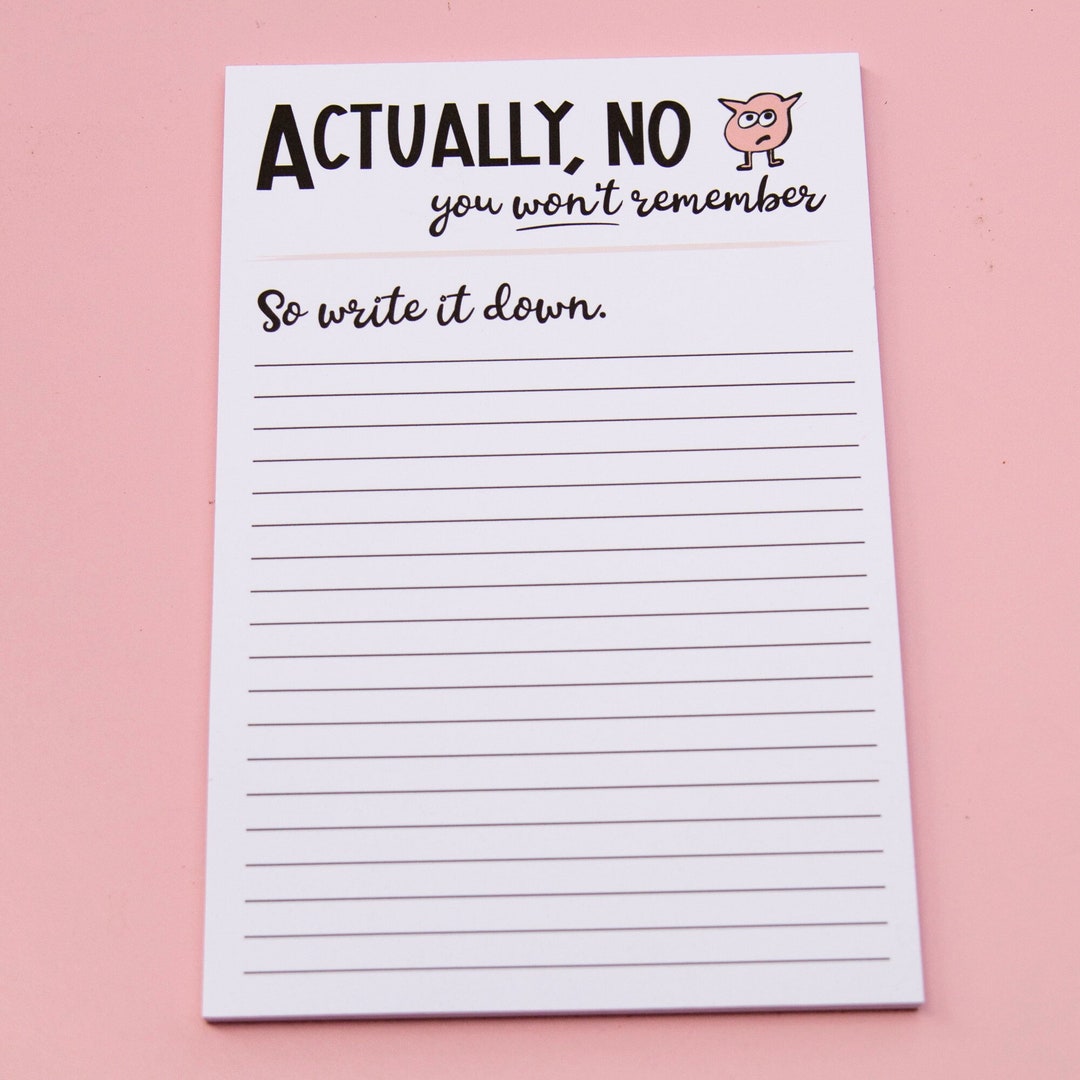 You Won't Remember Notepad | Planning Deskpad | Reminder Notepad ...