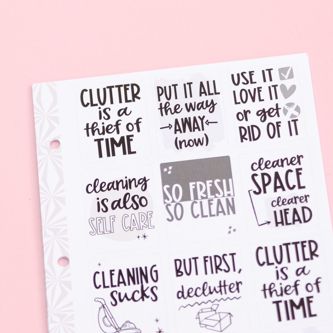 Cleaning Motivation Full Box Stickers | Action Cleaning Stickers ...