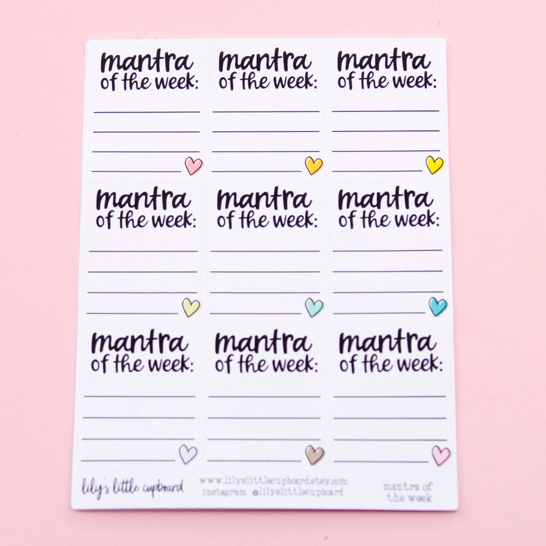 Mantra of the Week Full Box Planner Stickers | Focus Stickers ...
