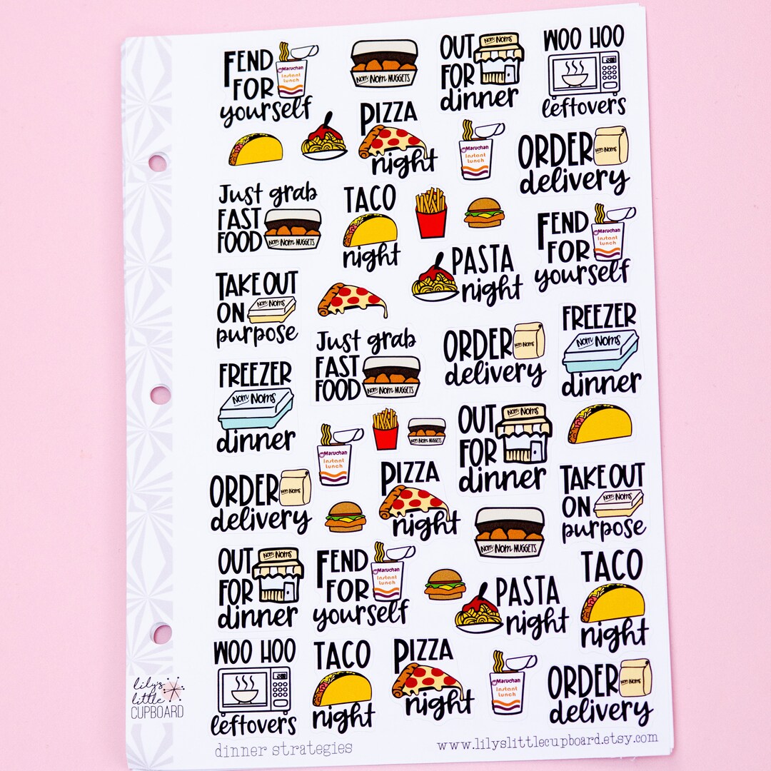 Dinner Strategy Planner Stickers | Meal Planning Script Stickers | Out ...