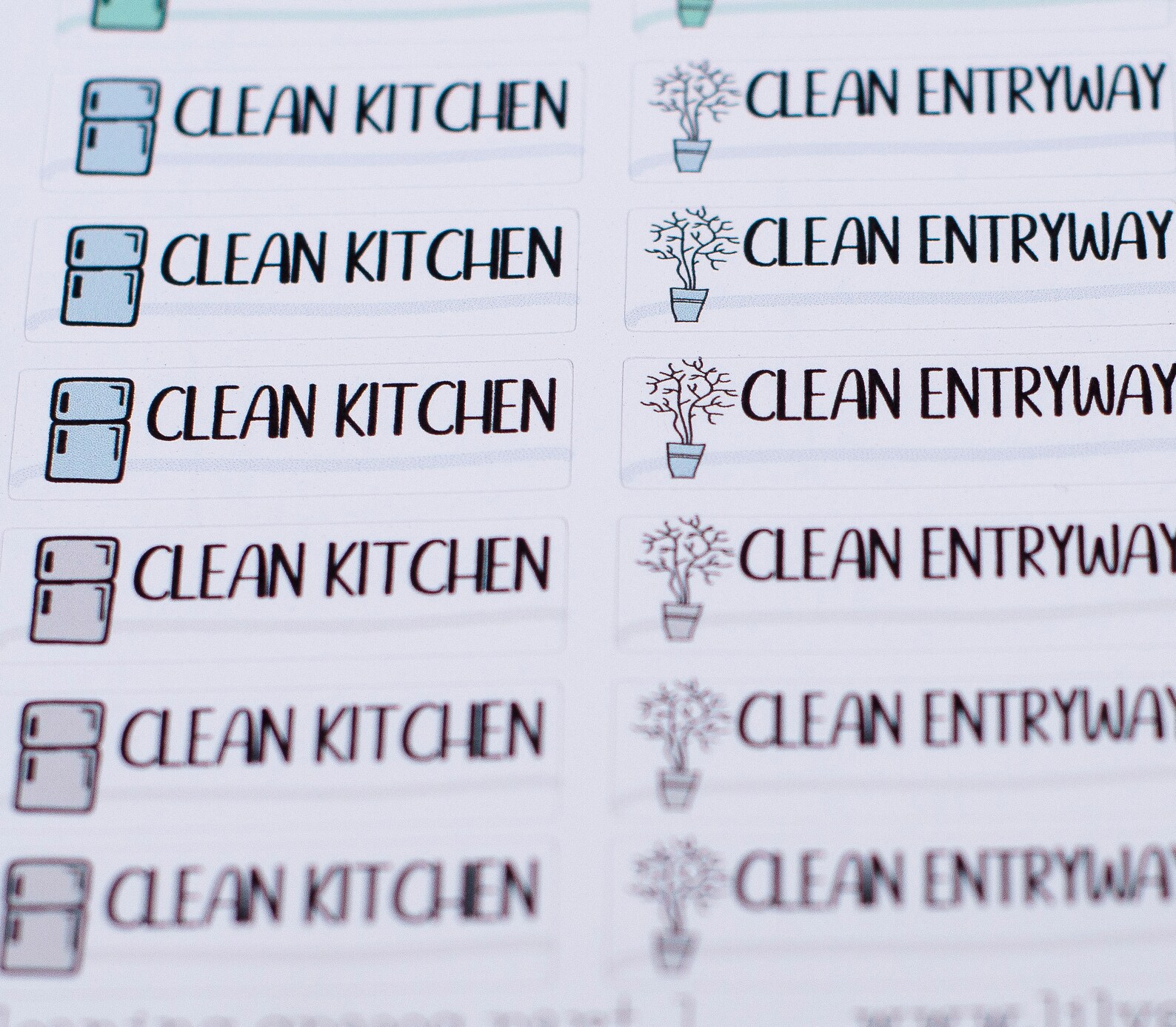 Cleaning Stickers by the Room Kitchens and Bathrooms Kitchen - Etsy