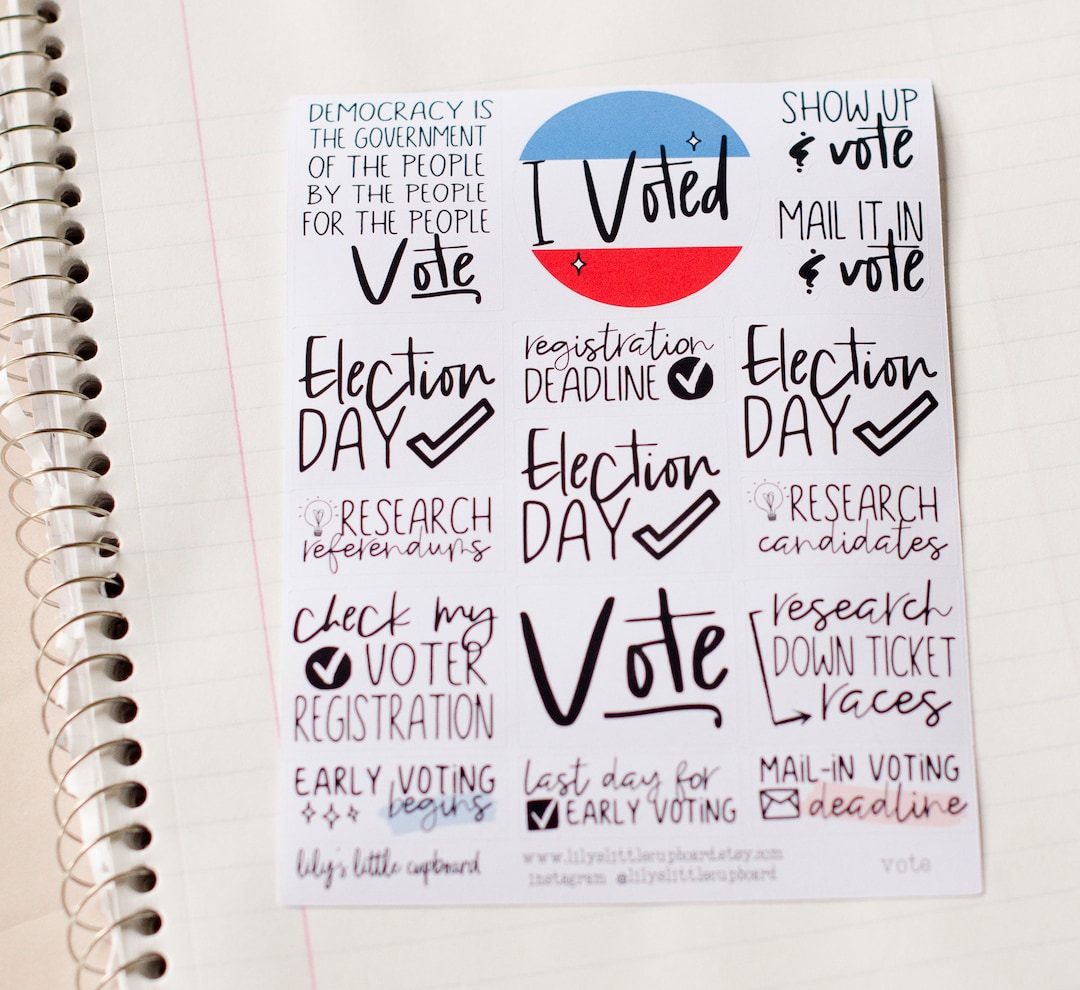 Vote Planner Stickers | Election Planner Stickers | Lily's Little Lites ...